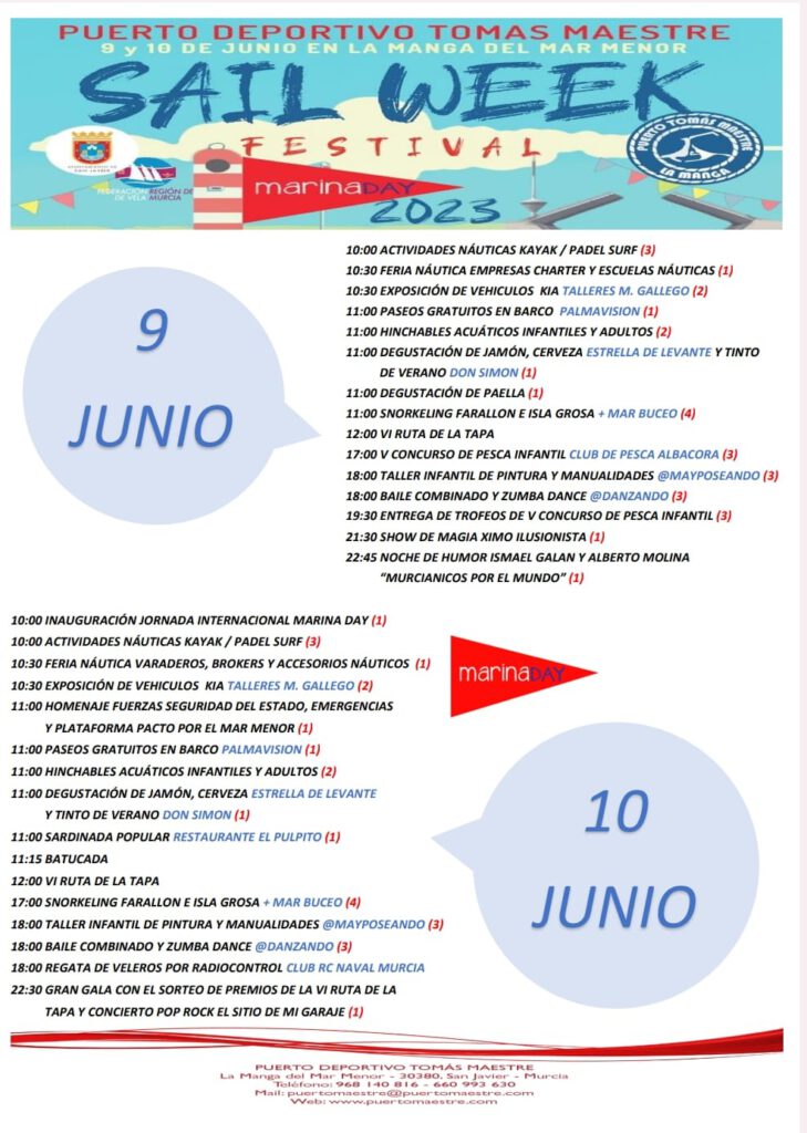 ACTIVIDADES SAIL WEEK FESTIVAL - MARINA DAY Bases e inscripciones ...